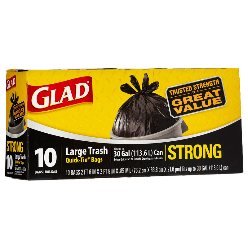 Glad Trash Bags Large 10ct : Cleaning fast delivery by App or Online