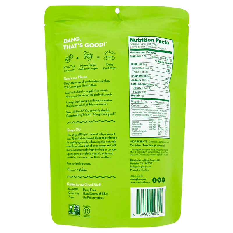 Dang Original Recipe Coconut Chips 3.17oz : Snacks fast delivery by App ...