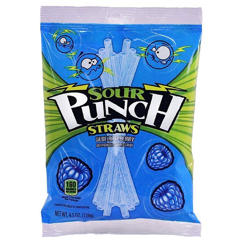 Sour Punch Blue Raspberry Straws 4.5oz -- delivered in minutes