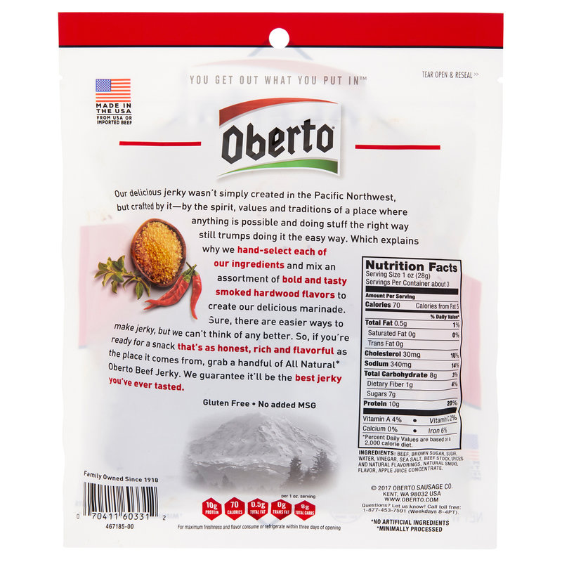 Oberto All Natural Spicy Sweet Beef Jerky 3.75oz : Snacks fast delivery ...