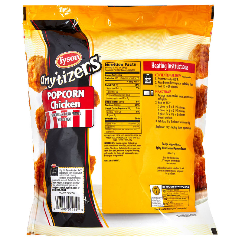 Tyson Any'tizers Frozen Popcorn Chicken Chunks 24oz : Quick Meals fast ...