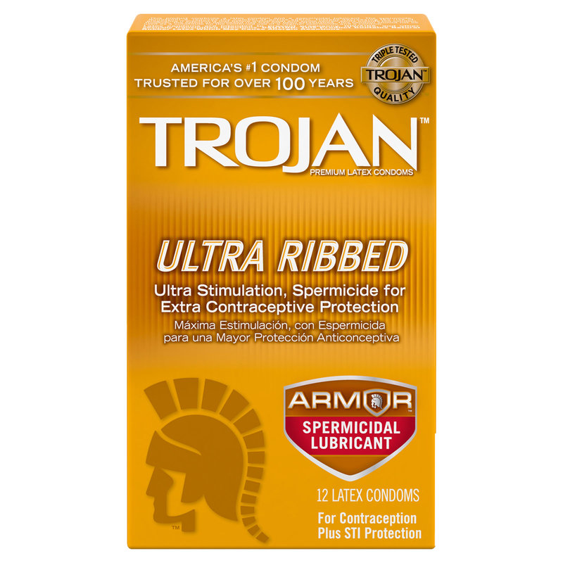 Trojan Ultra Ribbed Condoms 12ct : Health fast delivery by App or Online