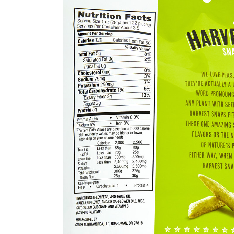 Harvest Snaps Lightly Salted Green Pea Crisps 3.3oz : Snacks fast ...