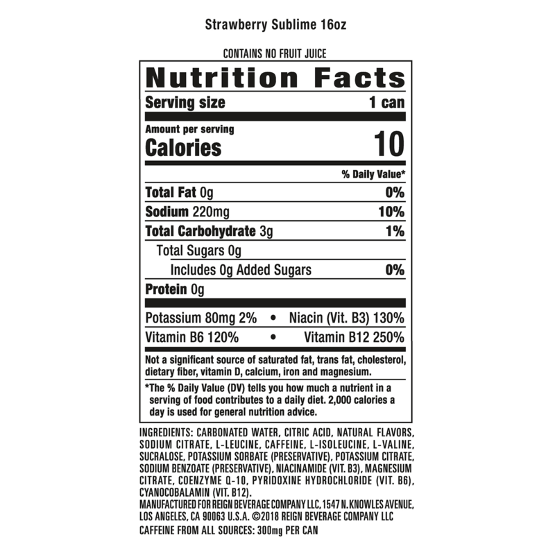 Reign Strawberry Sublime 16oz : Drinks fast delivery by App or Online