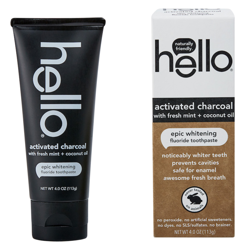 Hello Activated Charcoal Whitening Fluoride Toothpaste 4oz : Bath ...