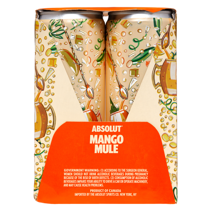 Absolut Mango Mule 4pk 12oz Can 7.0% ABV : Alcohol fast delivery by App ...