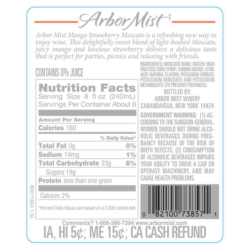 Arbor Mist Mango Strawberry Moscato 1.5 L : Alcohol fast delivery by ...