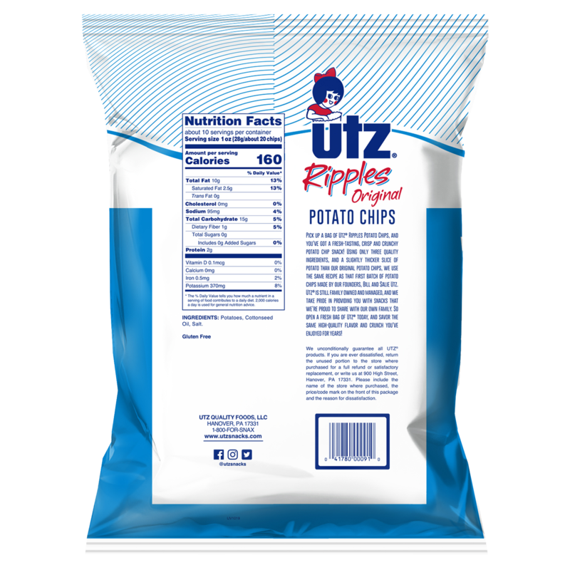 Utz Ripples Original Potato Chips 9.5oz : Snacks fast delivery by App ...