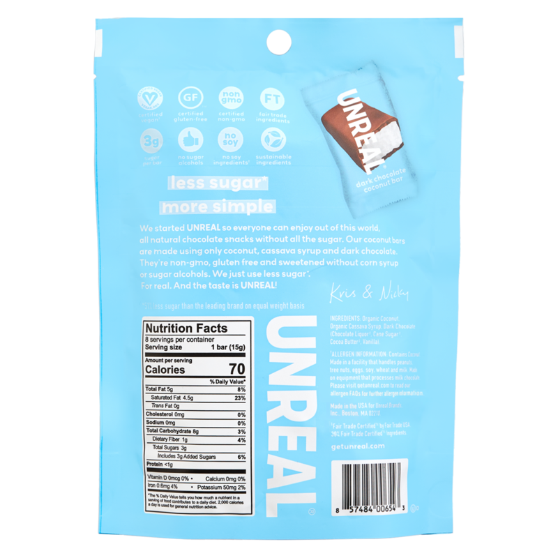 Unreal Dark Chocolate Coconut Bars 4.2oz : Snacks fast delivery by App or Online