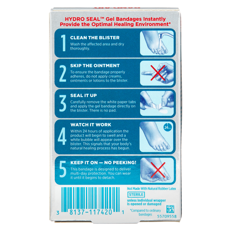 Band-Aid Hydro Seal Blister Toes Adhesive Bandages 8ct : Health fast ...
