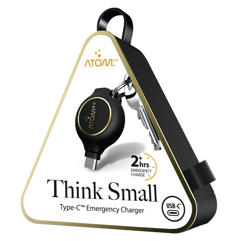 Atom 2+ Hours USB-C E-Charger Key Chain Black : Home & Office fast ...