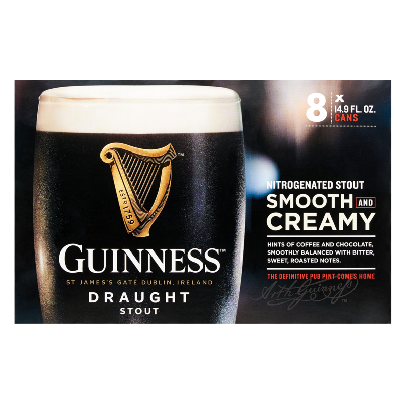 Guinness Draught Stout 8pk 14.9oz Can 4.2% ABV : Alcohol fast delivery ...