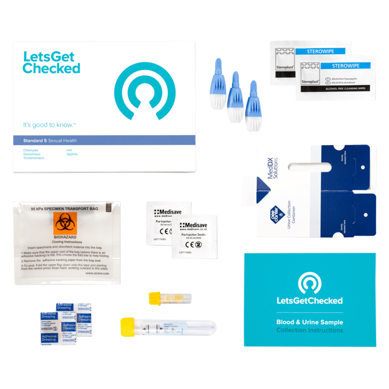 LetsGetChecked STD, Standard 5, Chlamydia, Gonorrhea, Syphilis ...