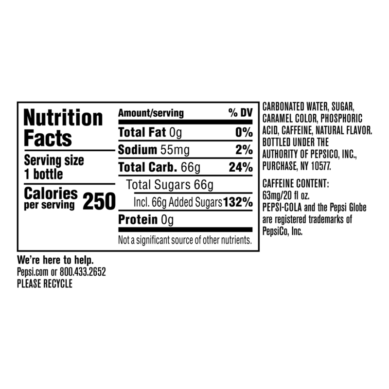 Pepsi Real Sugar 20oz Btl : Drinks fast delivery by App or Online