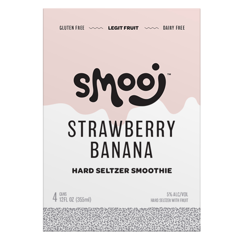Smooj Strawberry Banana Hard Seltzer Smoothie 4pk 12oz Can 5.0% ABV ...