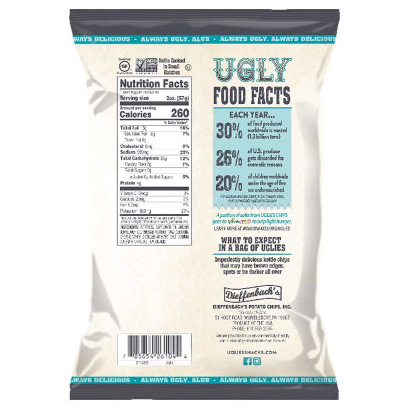 Uglies Kettle Cooked Salt & Vinegar Potato Chips 2oz : Snacks fast ...
