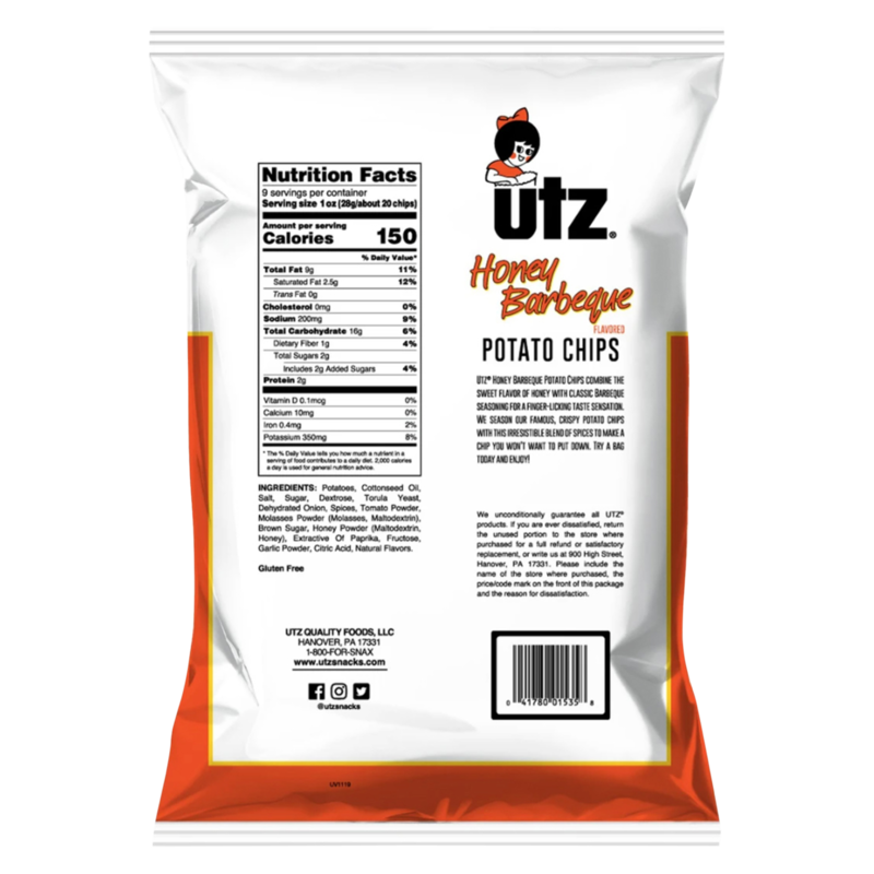 Utz Honey BBQ Potato Chips 9oz : Snacks fast delivery by App or Online