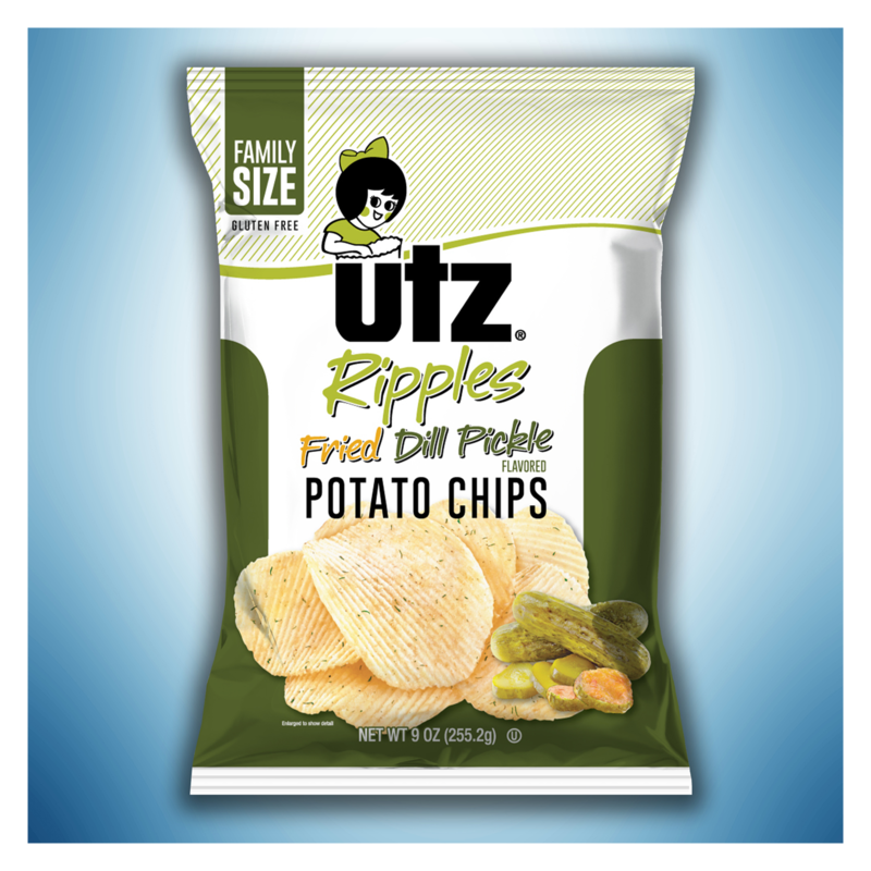 Utz Potato Chips Ripples Fried Dill Pickle 9oz : Snacks fast delivery ...