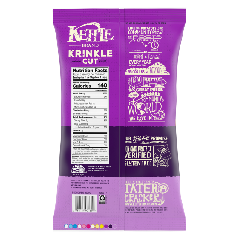 Kettle Brand Krinkle Cut Truffle and Sea Salt Potato Chips 8.5oz ...