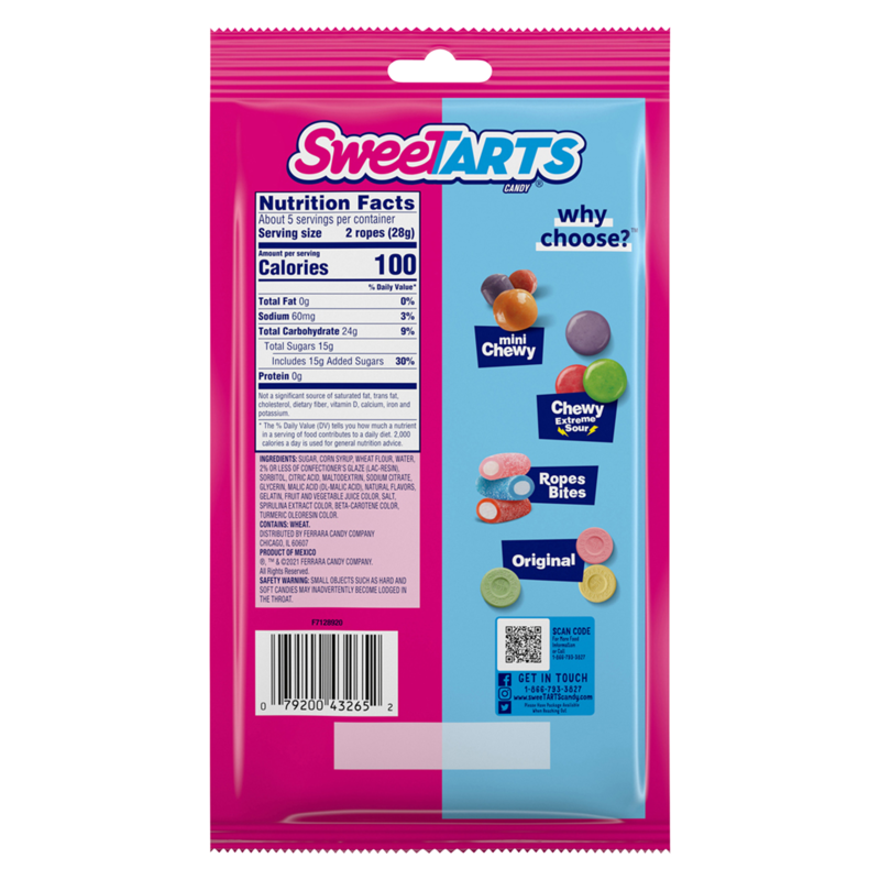 SweeTARTS Twisted Rainbow Punch Ropes 5oz : Snacks fast delivery by App ...