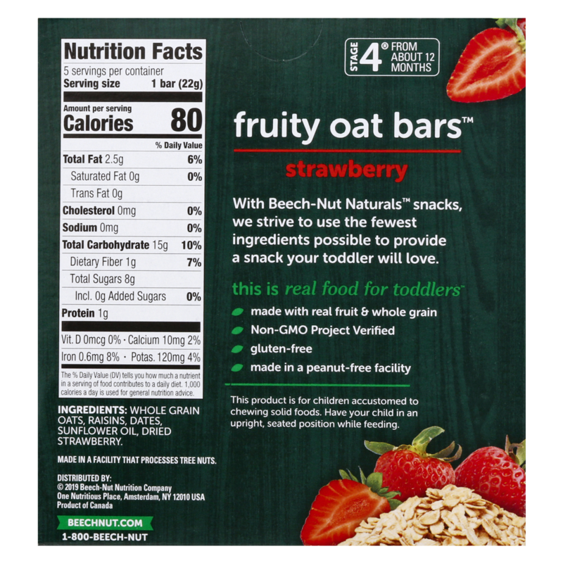 Beech-Nut Strawberry Fruity Oat Bars 3.9oz : Baby fast delivery by App or Online