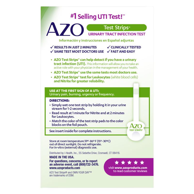 AZO Urinary Tract Infection Test Strips 3ct : Health fast delivery by ...