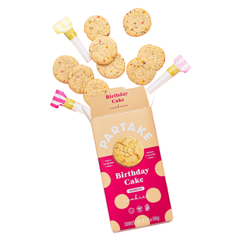 Partake Gluten Free Vegan Crunchy Birthday Cake Cookies 5.5oz : Snacks ...