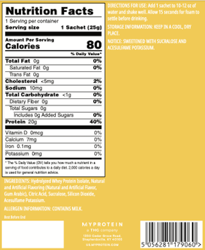 Myprotein Clear Whey Isolate, Lemonade : Drinks fast delivery by App or ...