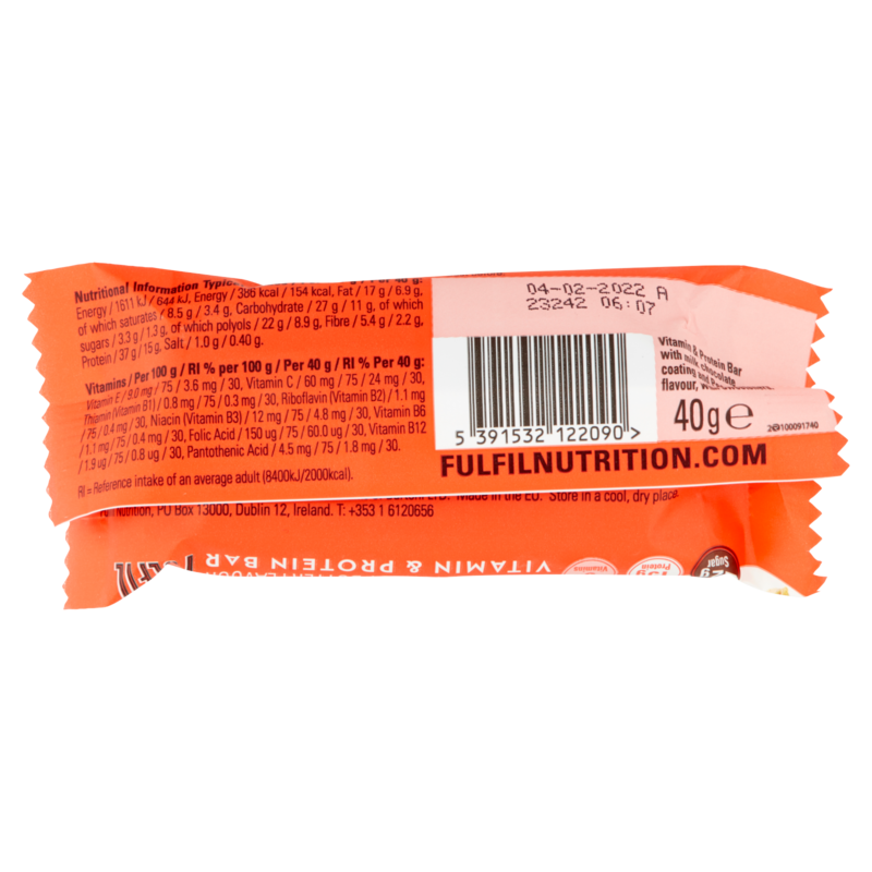 Fulfil Chocolate & Peanut Butter Protein Bar, 40g : Snacks fast ...