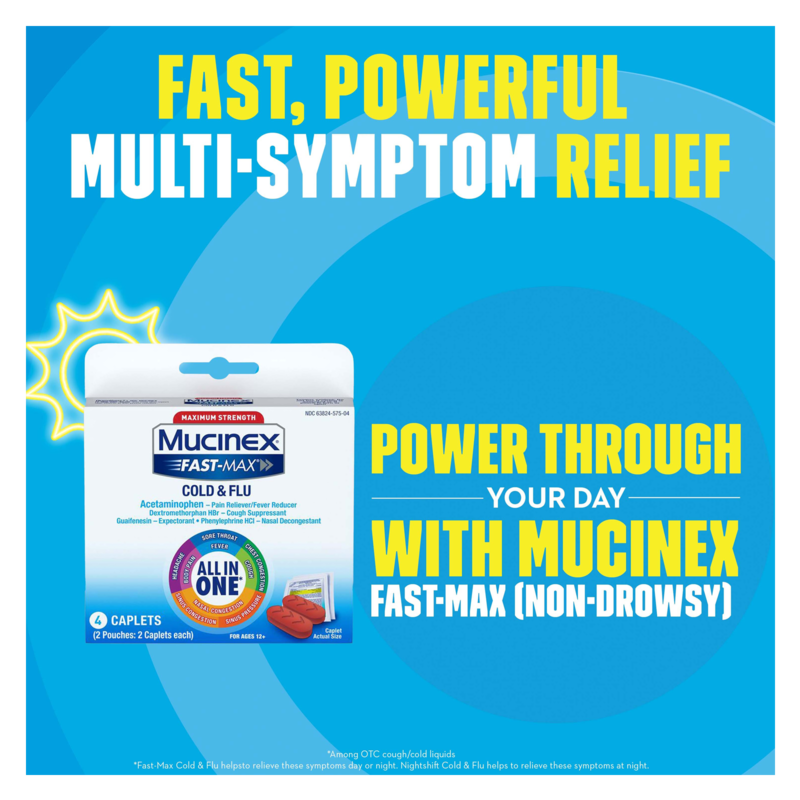 Mucinex Fast-Max All-In-One Cold & Flu Caplets 4ct : Health fast ...
