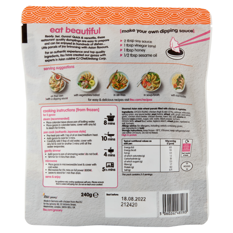 Itsu Chicken Gyoza 240g Frozen Fast Delivery By App Or Online Itsu Chicken Gyoza 240g Frozen Fast Delivery By App Or Online