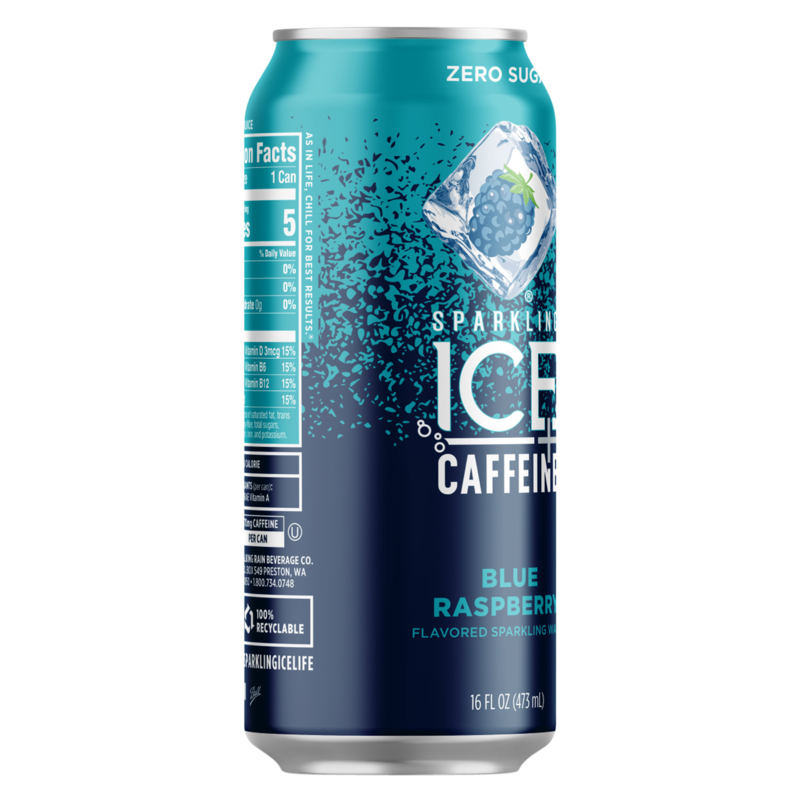 Sparkling Ice Blue Raspberry + Caffeine 16oz Can : Drinks fast delivery by App or Online