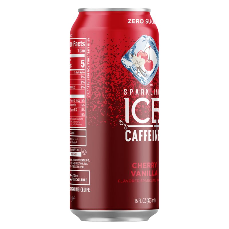 Sparkling Ice Cherry Vanilla Sparkling Water + Caffeine 16oz Can : Drinks fast delivery by App ...