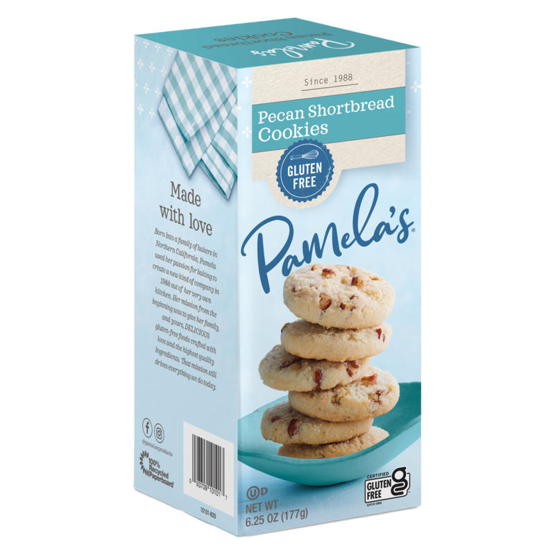 Pamela's Gluten Free Pecan Shortbread Cookies 6.25oz box : Snacks fast ...