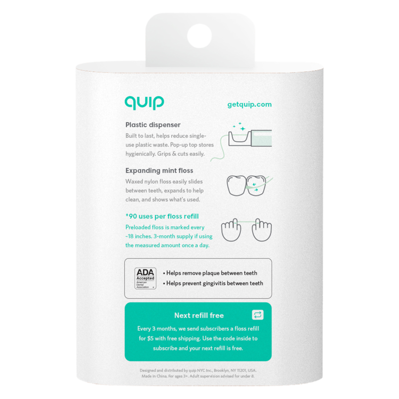 Quip Refillable Floss String White 1ct : Bath & Beauty fast delivery by ...