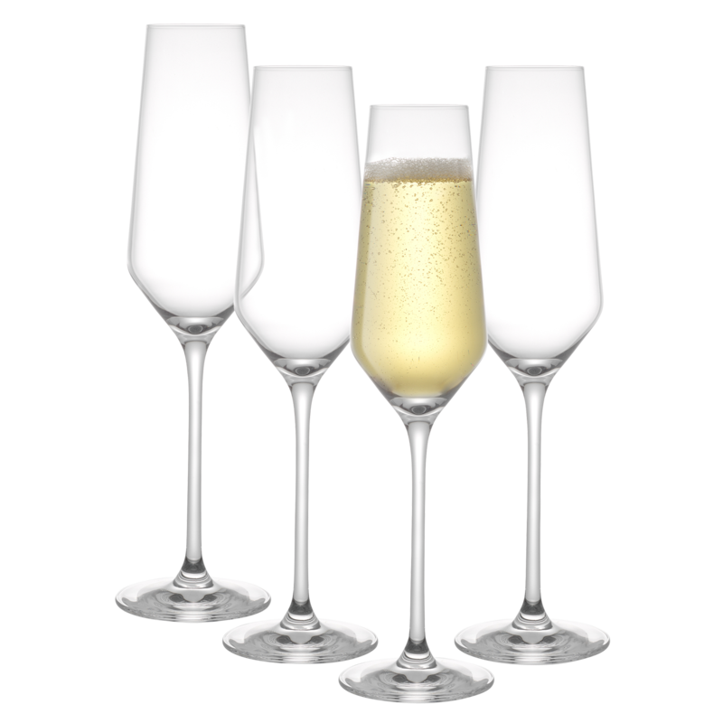 Layla Crystal Champagne Glasses 6.7oz 4pk : Home & Office fast delivery ...