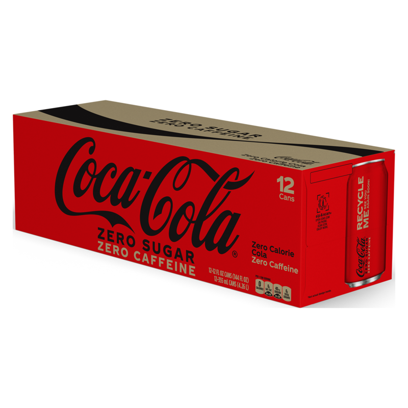 Coca-Cola Zero Sugar Caffeine Free 12pk 12oz Can : Drinks fast delivery ...