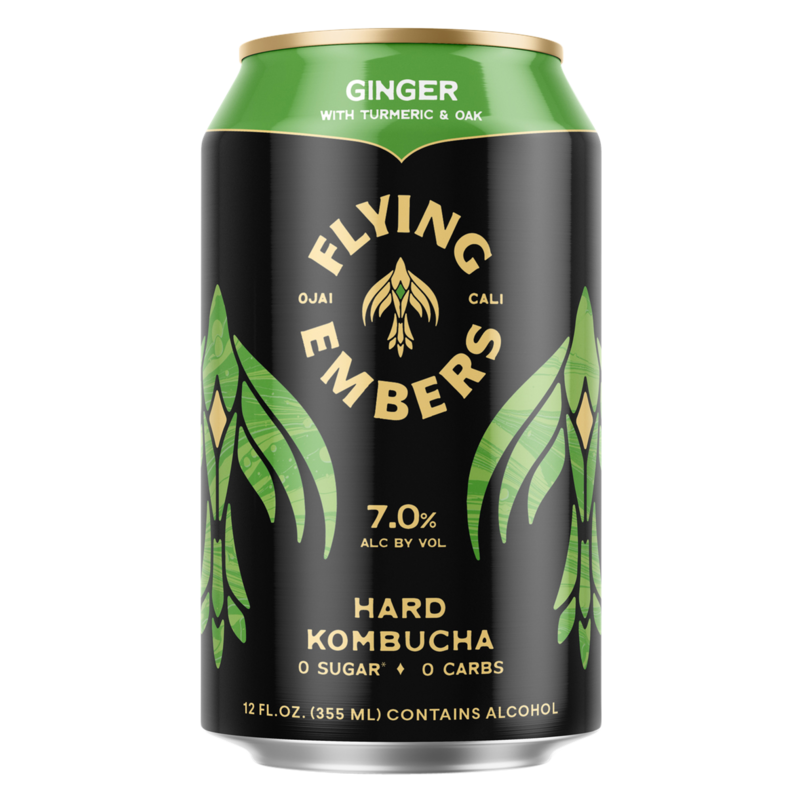 Flying Embers Ginger Hard Kombucha 6pk 12oz Can 7.0% ABV : Alcohol fast ...