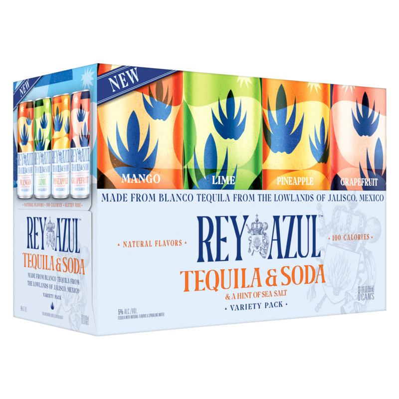 Rey Azul Tequila & Soda Variety Pack 8pk 12oz Can 5.0% ABV : Alcohol ...