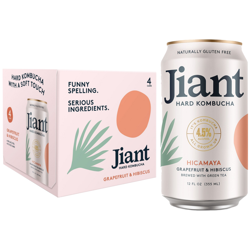 Jiant Hicamaya Hard Kombucha 4pk 12oz can 4.5% ABV : Alcohol fast ...