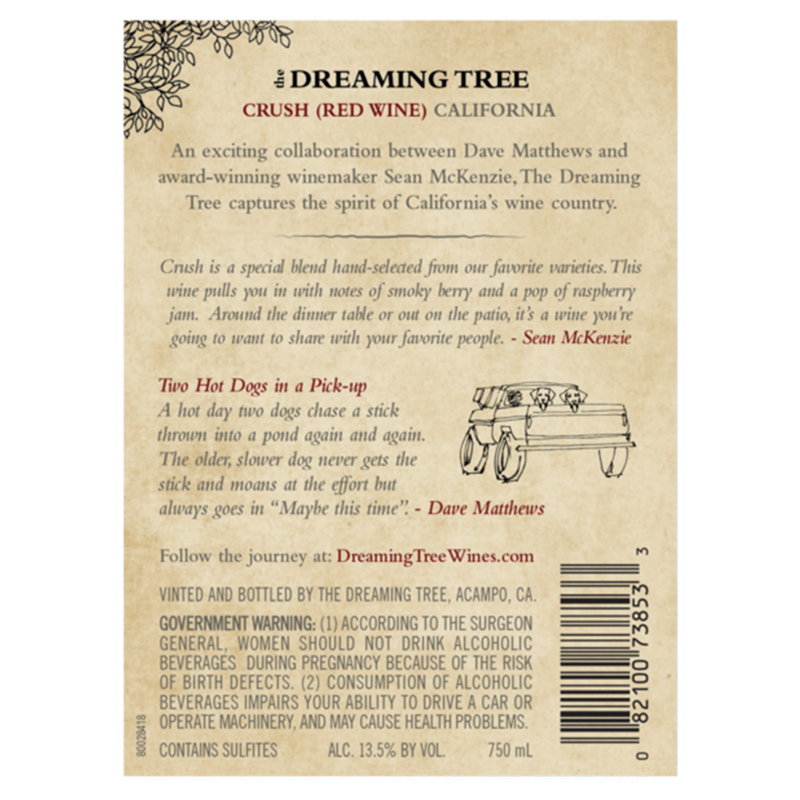 Dreaming Tree Crush Red Blend 750 ml : Alcohol fast delivery by App or ...