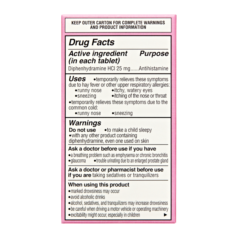 Goodnow Allergy Relief Diphenhydramine HCl 24 tablets : Health fast ...