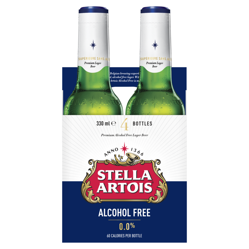 Stella Artois Alcohol Free Lager Beer, 4 x 330ml : Alcohol fast ...