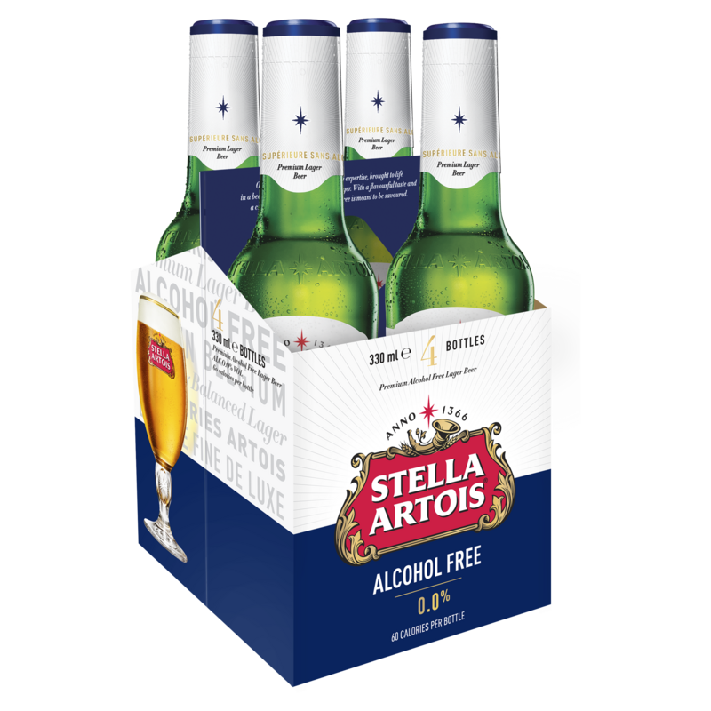 Stella Artois Alcohol Free Lager Beer, 4 x 330ml : Alcohol fast ...