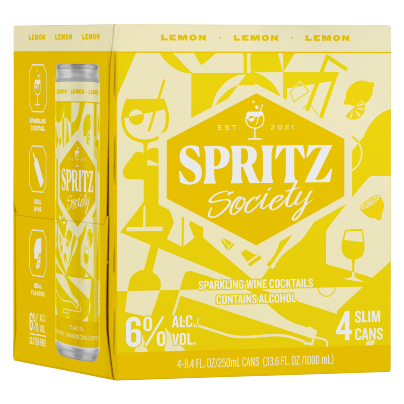 Spritz Society Lemon 4pk 250ml Can 6.0% ABV : Alcohol fast delivery by ...