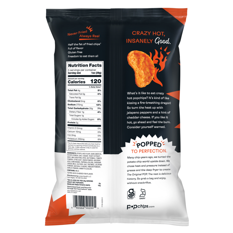 Popchips Crazy Hot Potato Chips 5oz : Snacks fast delivery by App or Online