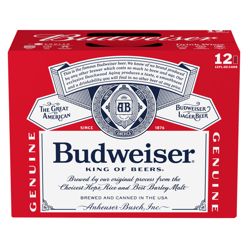 Budweiser 12pk 12oz Can 5.0% ABV : Alcohol fast delivery by App or Online