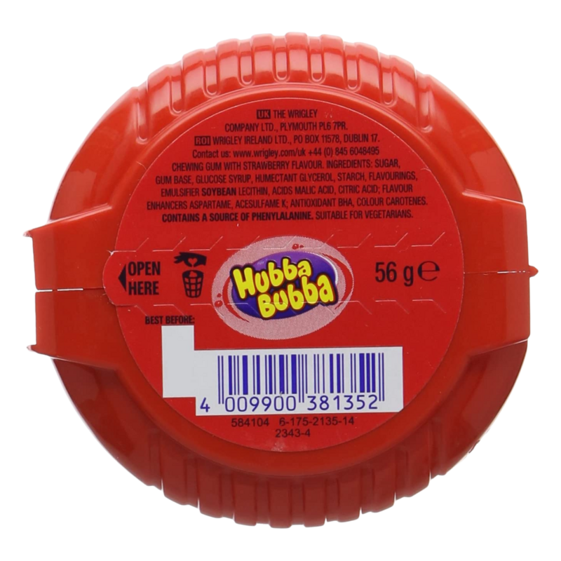 Hubba Bubba Snappy Strawberry Mega Long Tape, 56g : Snacks fast ...