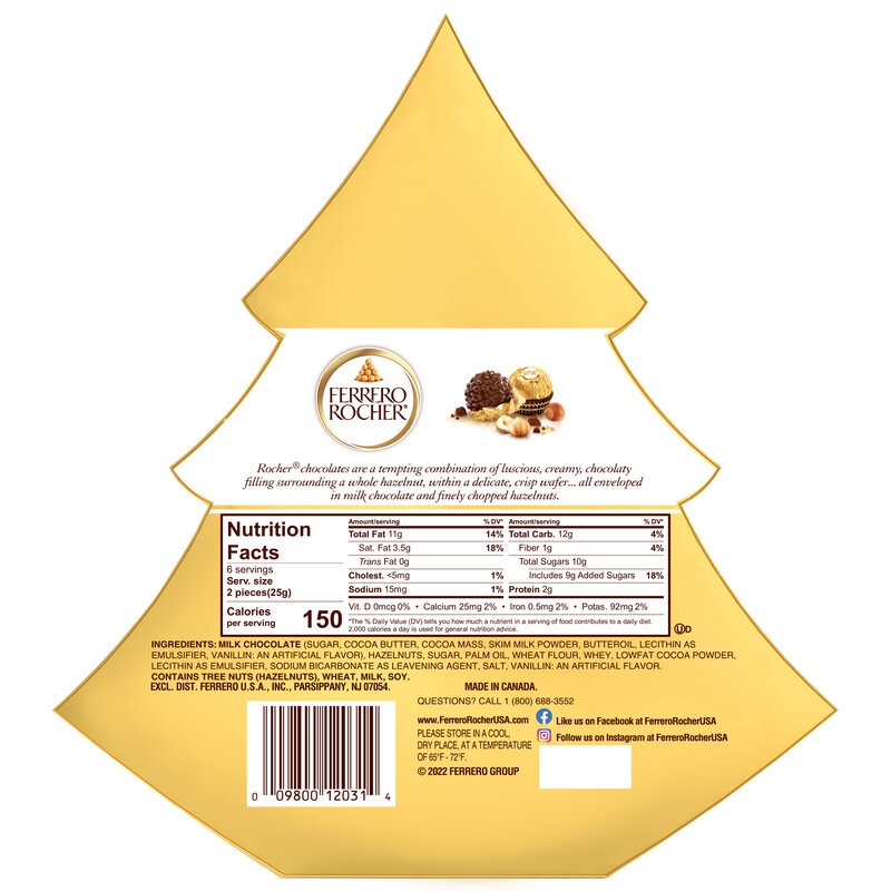 Ferrero Rocher Tree Collection Holiday Gift Box 12ct : Snacks fast ...